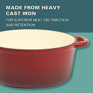 Gibson Home Addlestone 5 Quart Enamel Cast Iron Dutch Oven - Red