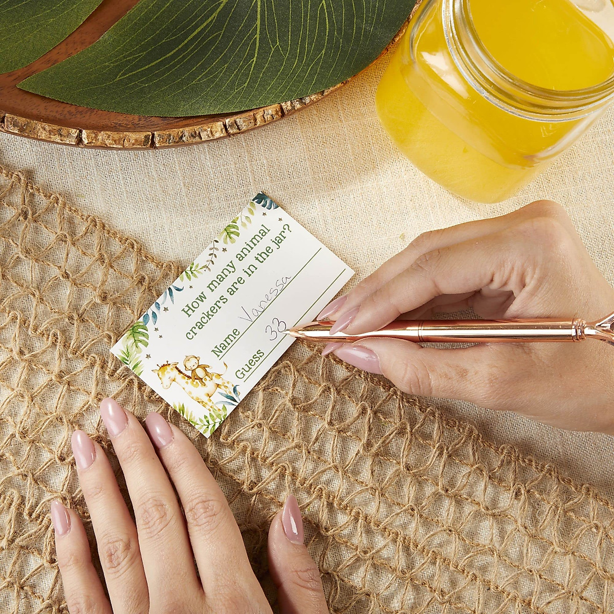 Kate Aspen Decorations Safari Baby Shower, One Size, Advice Cards & Game