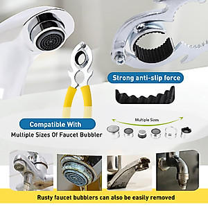 2pcs Faucet Aerator Removal wrench with gloves,Faucet Bubbler Wrench Kit,Faucet Aerator Disassembly Wrench Tool for Kitchen Sink Bathroom Tap Aerator, Installing Faucet Removal Repair Spanner Tool