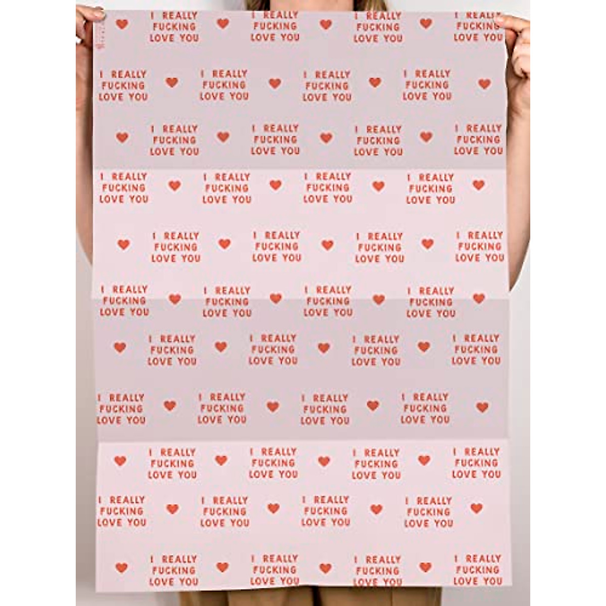 CENTRAL 23 I Love You Wrapping Paper - Funny Wrapping Paper - 6 Sheets Assorted Gift Wrap - Wedding Anniversary Valentines - For Men Women - Husband Wife - Comes With Fun Stickers