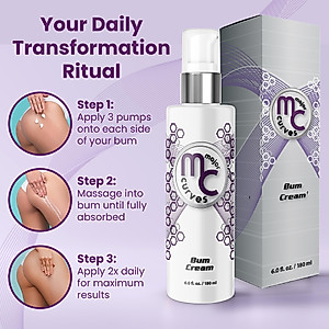 Major Curves Bum Cream - Get that Brazilian BumBum Booty Fast, Helps Lift, Tone, Tighten and Reduce Appearance of Cellulite - 2 Month Supply, Huge 6oz Bottle