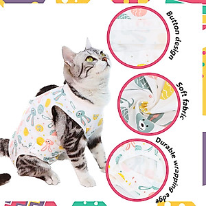 Mairbero cat Recovery Suit,Onesie for cat Surgery Surgical Recovery Suit, Abdominal Wound Or Skin Diseases E-Collar Alternative