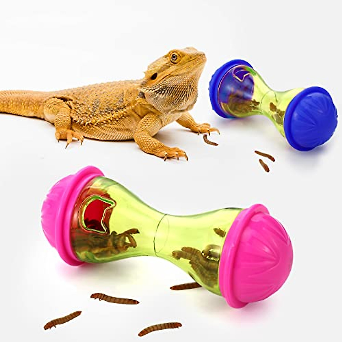Kathfly 3 Pcs Bearded Dragon Toys Reptile Enrichment Toy Bearded Dragon Tank Accessories Reptile Food Toys Ball Interactive Toys for Lizard Reptile Tank Decor Gecko Small Animals Habitat Terrarium