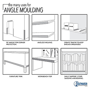 Outwater Plastics 1441-Bk Black 3/8 Inch X 1-1/4 Inch X 3/64 (.047) Inch Thick Styrene Plastic Angle Moulding 72 Inch Lengths (Pack of 10 Pieces, 60 feet Total)