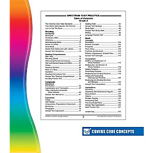 Spectrum 5th Grade Test Practice Workbooks All Subjects, Ages 10 to 11, 5th Grade Test Practice, Language Arts, Reading Comprehension, Vocabulary, Writing and Math Reproducible Book - 160 Pages