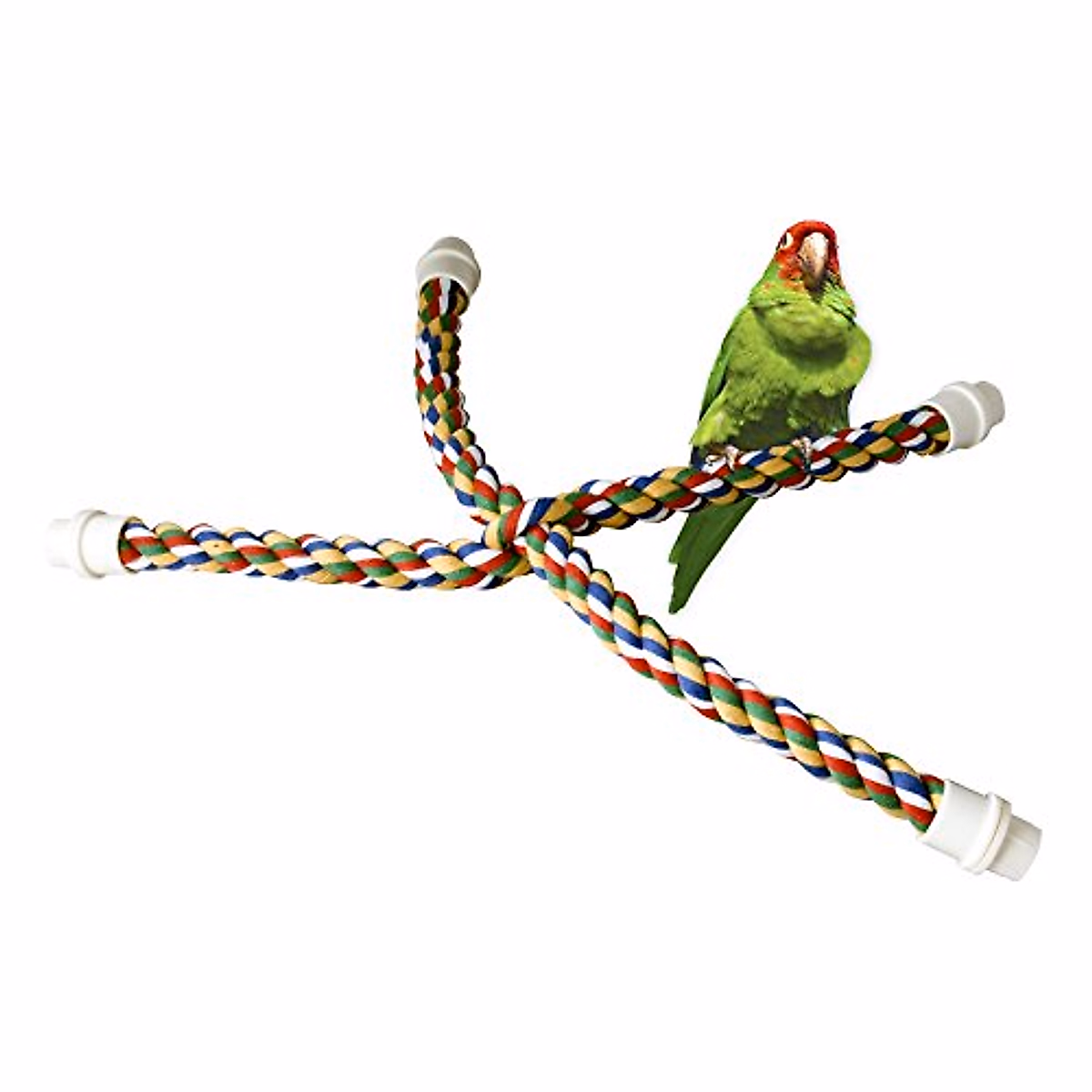 JW Pet Booda Byrdy Bush Interactive Bird Toy, Cable Cross Multi, Medium