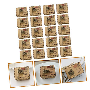 NOLITOY 20pcs Boxes Compass Candy Gift Bags Kraft Paper Small Gift