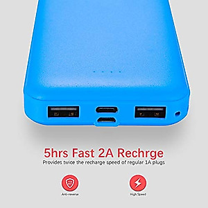 Miady 3-Pack 10000mAh Dual USB Portable Charger, Fast Charging Power Bank with USB C Input, Backup Charger for iPhone X, Galaxy S9, Pixel 3 and etc