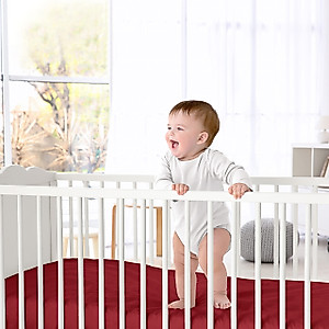 Sweet Jojo Designs Solid Red Baby or Toddler Fitted Crib Sheet for Baseball Patch Sports Collection