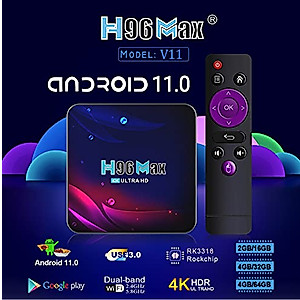 H96 MAX V11 STB Rockchip 3318 Dual WiFi Android 11.0 4K Smart tv Box