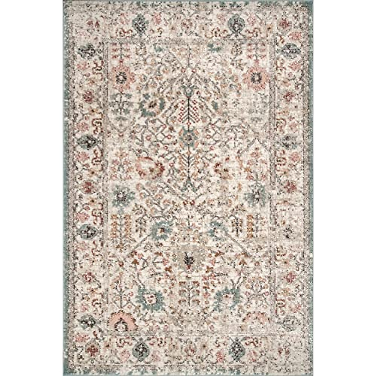 nuLOOM Rose Persian Vintage Area Rug, 4' x 6', Beige