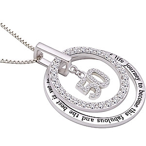 ALOV Jewelry Sterling Silver 50th Birthday It Took 50 Years of Life Journey to Become This Fabulous and the Best is Yet to Come Cubic Zirconia Pendant Necklace