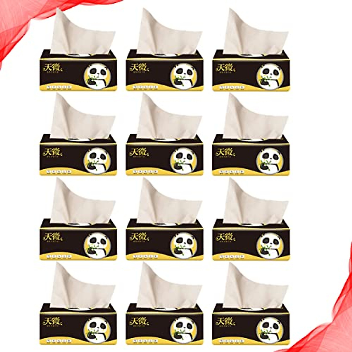 DOITOOL Paper Tissues 12bag Household Extraction Tissues Wood Pulp Paper Bag Toilet Napkins Paper Extraction