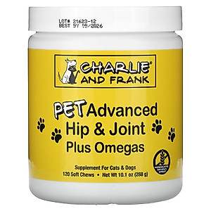 Charlie and Frank Pet Advanced Hip & Joint Plus Omegas, for Cats & Dogs, 120 Soft Chews, 10.1 oz (288 g)