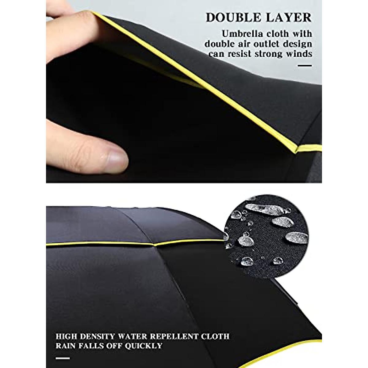 Kalolary 62 Inch Extra Oversize Large Compact Golf Umbrella，Double Canopy Vented Windproof Waterproof Stick Umbrellas for women & men