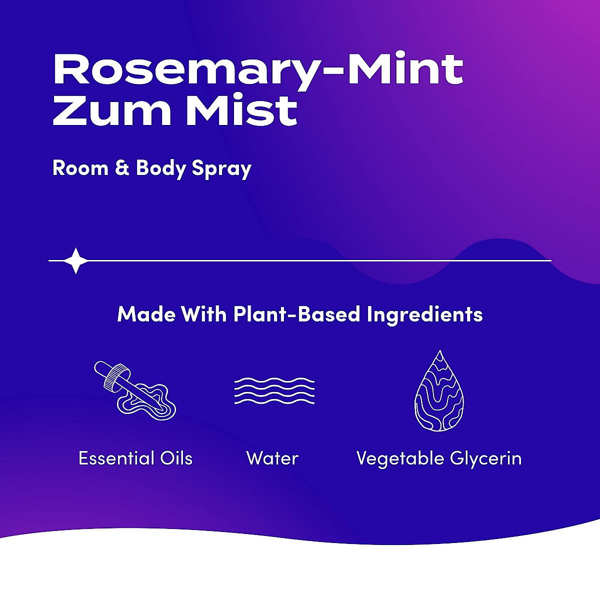 Zum Indigo Wild Mist Room & Body Spray - Aromatherapy Essential Oil Spray - Natural Body Mist & Room Spray - Rosemary-Mint Scent - 4 fl oz