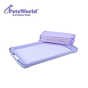 PETSWORLD Fresh Scented Cat Pads Refills for Tidy Cats Breeze Litter System 50 Pads for Cat Litter Box, 16.9x11.4 Inch