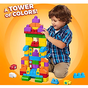 MEGA BLOKS 150 Toddlers Blocks Learning Toy Building Set, Let's Get Learning! For Toddlers 1-3