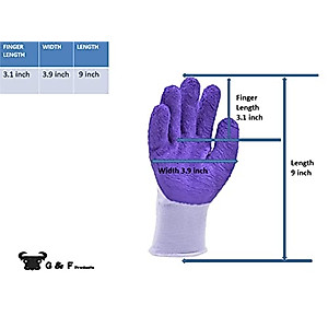 Women Gardening Gloves with Micro Foam Coating - Garden Gloves Texture Grip - Women’s Work Gloves 3 Pair Pack - Working Gloves For Weeding, Digging, Raking and Pruning