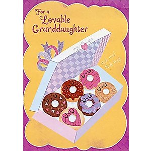 Designer Greetings Six Donuts in Box Juvenile Birthday Card for Granddaughter