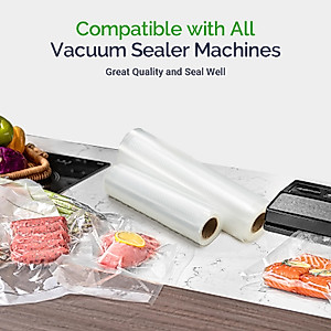 GERYON Vacuum Sealer Silver, 2Pack 8x50ft and11x50ft Food Sealer Vacuum Sealer Bags Rolls