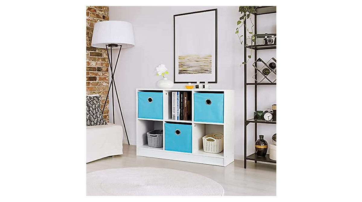 LEMY 6-Cube Storage Shelf Organizer – Stylish 3x2 Storage Bookcase