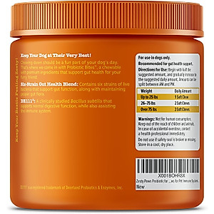 Probiotics for Dogs - Digestive Enzymes for Gut Flora, Digestive Health, Diarrhea & Bowel Support - Clinically Studied DE111 - Dog Supplement Soft Chew for Pet Immune System - Pumpkin