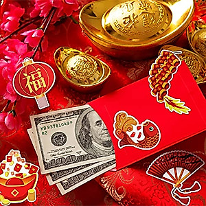 5 Pcs Happy Chinese New Year Banner Lunar New Year Decoration 2023 Pre Assembled Spring Festival Hanging Wall Decor for Home Office Party Supplies Party Photo Background