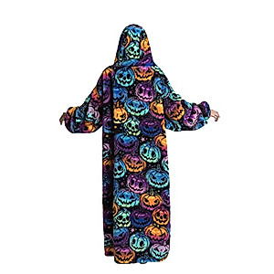 Pterygoid Oversized Blanket Hoodie,Wearable Blanket Adult for Women and Men, Sherpa Fleece Hooded Robe Sweatshirt with Giant Pocket