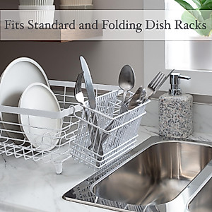 Kitchen Details Free Standing Utensil & Cutlery Holder Basket, Good for Countertops, Cabinets, Outdoor, Table Top, White