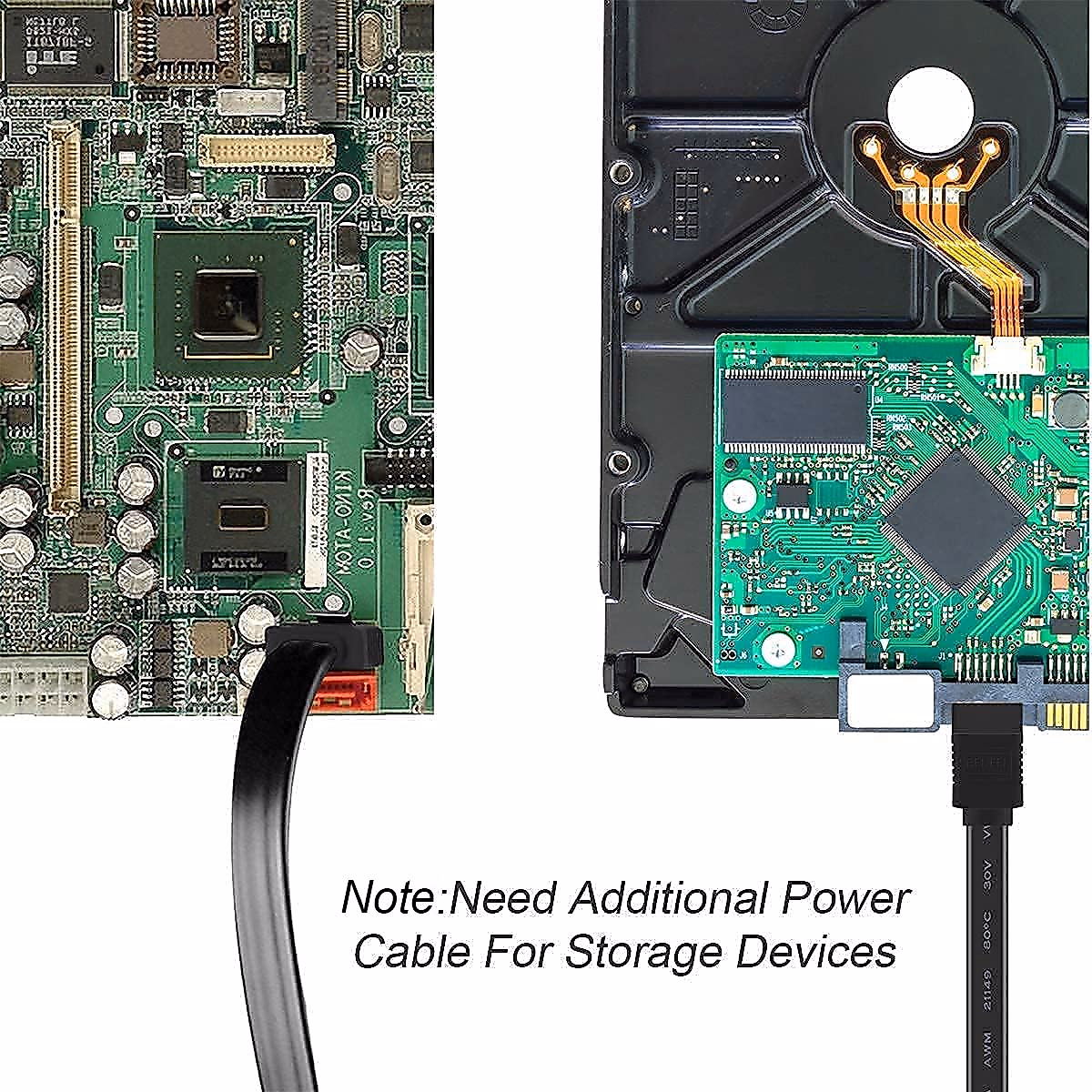 BENFEI SATA Cable III, 3 Pack SATA Cable III 6Gbps Straight HDD SDD Data Cable with Locking Latch 18 Inch Compatible for SATA HDD, SSD, CD Driver, CD Writer - Black