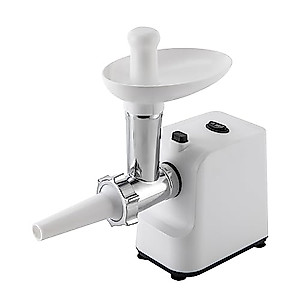 Meat Grinder, 1000W Stainless Steel Sausage Maker with 3 Plates, Sausage Stuffer Tube and Food Pusher, Meat Grinder Electric, for Home & Kitchen (White)