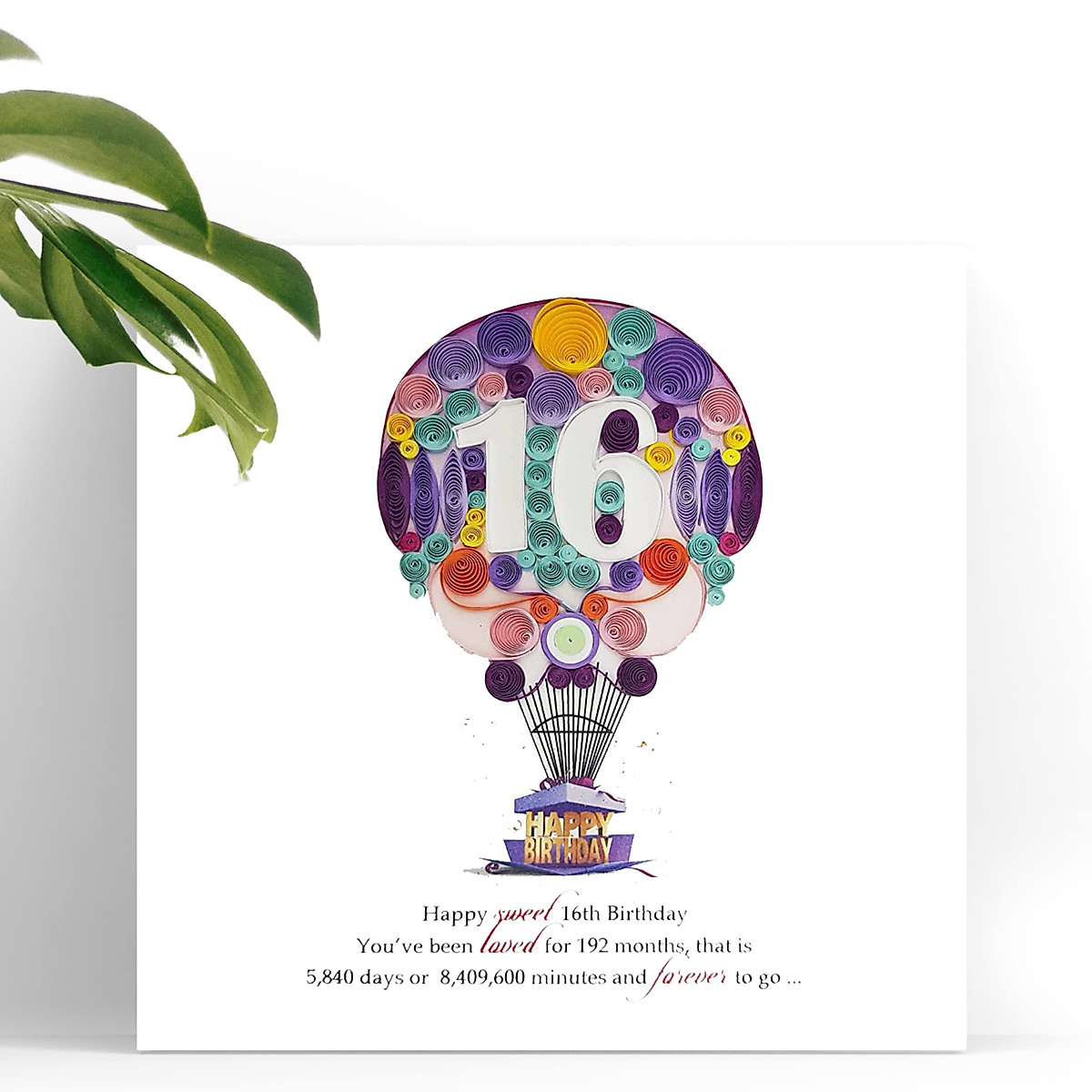 TAMAWire 100th Birthday Quilling Card, Happy Birthday, Blank Inside