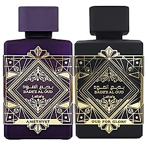 Bade'e Al Oud for Glory & Bade'e Al Oud for Glory Amethyst EDP - Eau de Parfum 100ml(3.4 oz) with Magnetic Gift Box Perfect For Gifting | Christmast Gift Basket, Holiday Gift Box | by Lattafa Perfumes