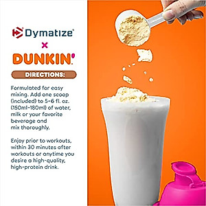 Dymatize ISO100 Hydrolyzed 100% Whey Isolate Protein Powder in Dunkin' Cappuccino Flavor, 25g Protein, 95mg Caffeine, 5.5g BCAAs, Gluten Free, Fast Absorbing, Easy Digesting, 21.5 Oz