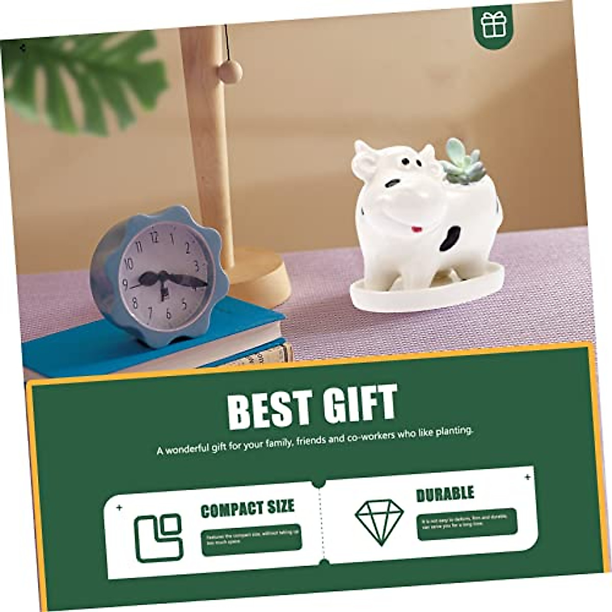 Yardwe 2 Sets Vase Desktop Office for Holder Table Home Cactus Flower Drainage Shape Ceramic Pot of Collectible Year Outdoor Decor Tiny Bonsai Cute Shaped Planter Gardening Container