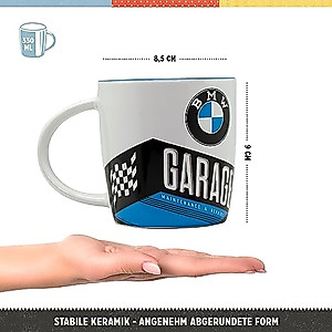 Nostalgic-Art Retro Coffee Mug, BMW – Garage – Gift idea for car accessories fans, Large Ceramic Cup, Vintage Design, 11.2 oz