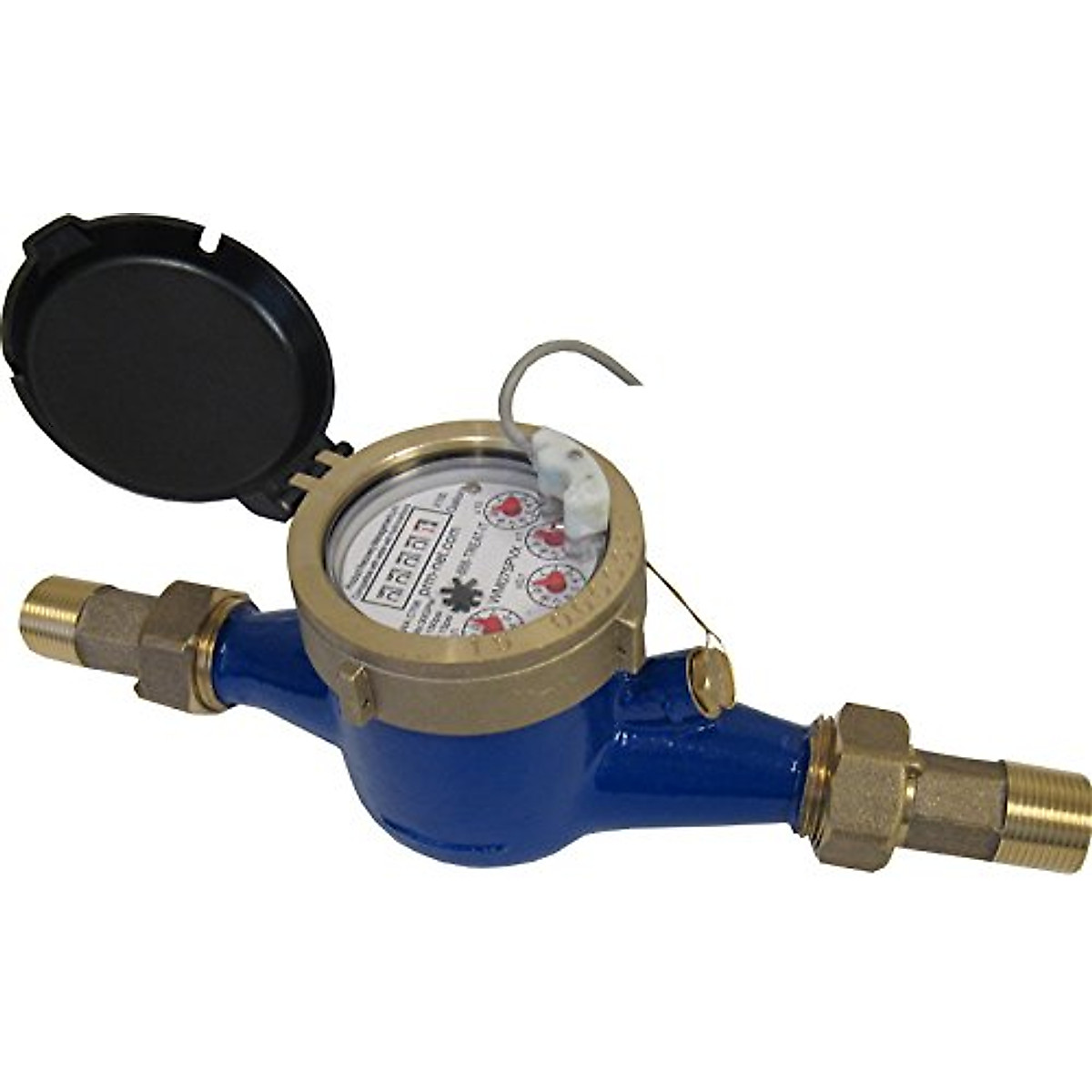 PRM 1 Inch NPT Multi Jet Water Meter with Pulse Output, Brass Body - Not for Potable Water