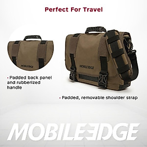 Mobile Edge ECO Laptop Messenger Bag for Men and Women, Fits Up To 14 Inch Widescreen PCs, Compatible with MacBook Pro 15 Inch, Travel Computer Bag, Olive Green, MEUME9