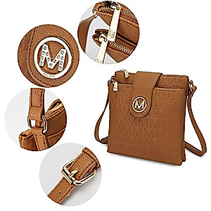 MKF Crossbody Bags for women – Cross body Strap, Messenger Purse – PU Leather Handbag, Womens Fashion Pocketbook Black