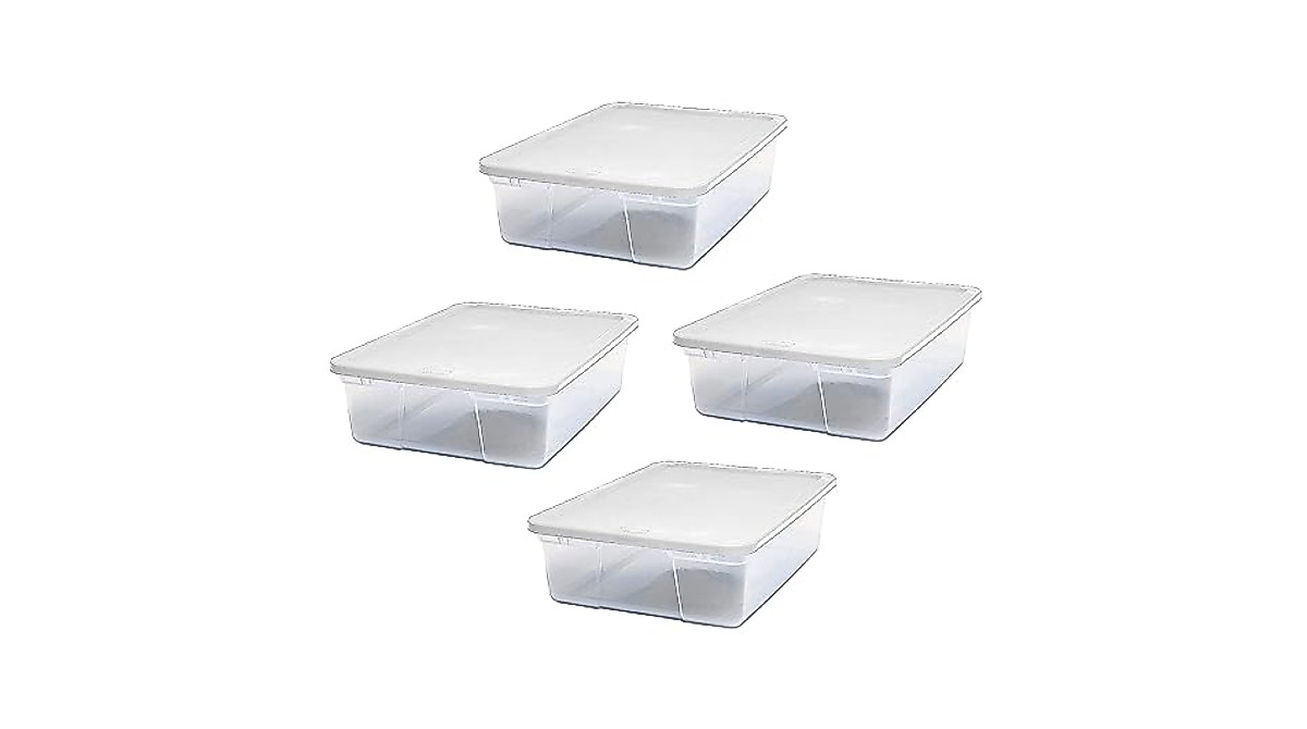 Organize with HOMZ 28 Quart Storage Bins - 4 Pack