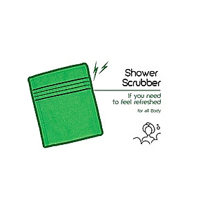 IFUNID Korean exfoliating Washcloths Mitt for shower scrubber bathroom towel 100% Viscose rayon scrub for bodyshower- 7pcs Small Towels Mini Green SET