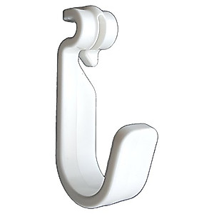 Snap on Hook, Box of 8 White Hooks for Accessories, Belts, Scarves, Clothes & Jewelry. Add-On Hook for Wire Shelves in Closets. Easy Installation in Back Against The Wall, Package of 8.