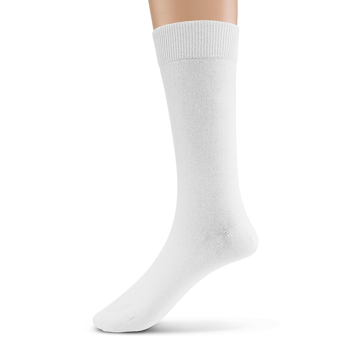 Silky Toes Lenzing™ Modal ModalModal Mens Knee High Socks 2 or 4 Pk, Long Over the Calf Dress or Work Socks (White - 2 Pairs, numeric_10)