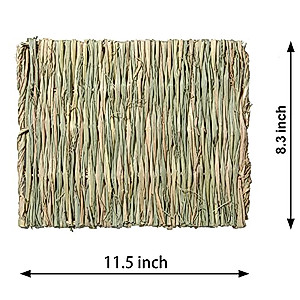 Anyuxin Rabbit Grass Mat - Woven Bed Mat, Bunny Bedding for Small Animals, Natural Straw Woven Bed for Pet Nesting, Nature Hay Mat Chewing Play Toy for Guinea Pig, Hamster, Squirrel and More（3 Pack）