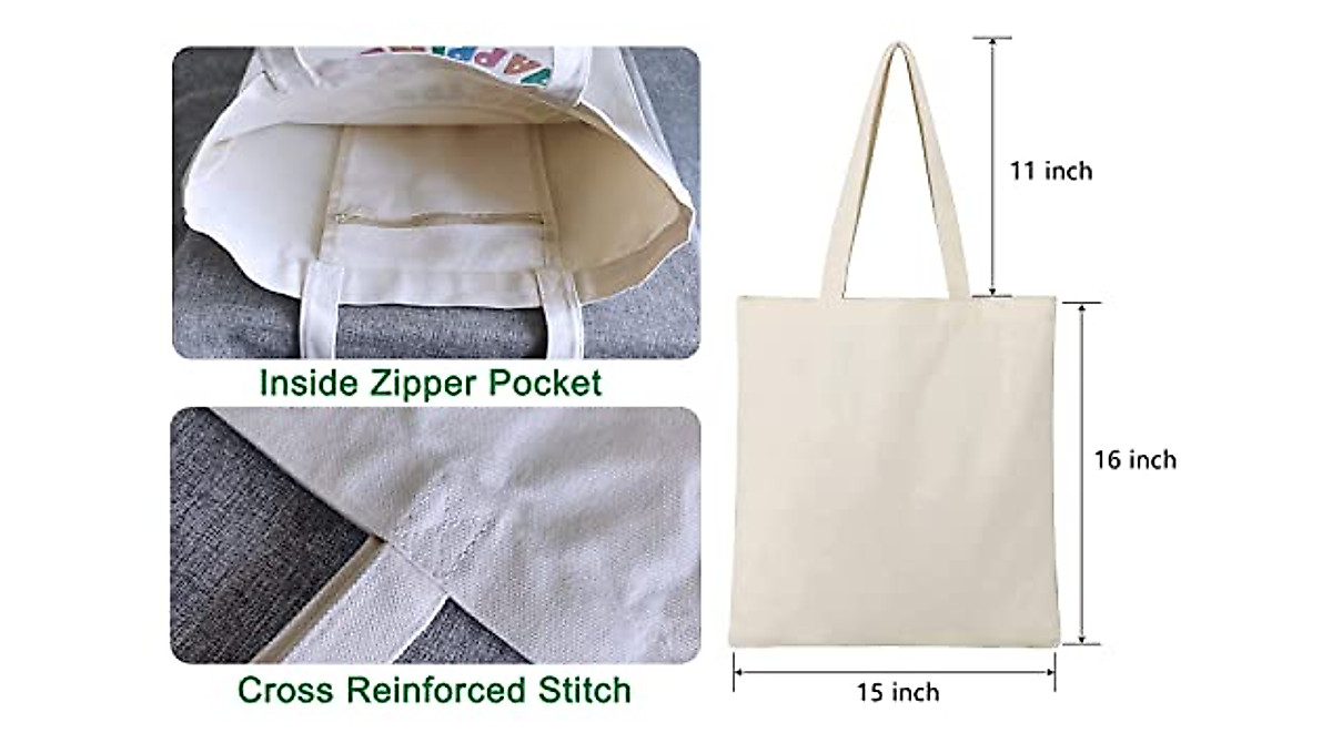 Kimoli Canvas Tote Bag - Eco-Friendly Reusable Grocery & School Bag