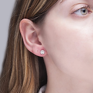 Timeless Love 1/4 CT Diamond Flower Cluster Earrings Set in Polished Sterling Silver, Dainty Jewelry, Women’s Fashion Earrings