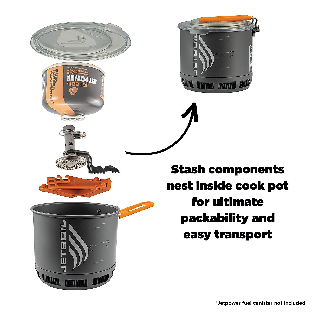 Jetboil Stash Ultralight Camping and Backpacking Stove Cooking System