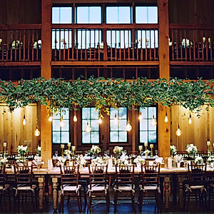 Artiflr 2 Pack Artificial Hanging Leaves Vines, 5.7 Ft Fake Willow Leaves Twigs Silk Plant Leaves Garland String in Green for indoor/outdoor Wedding Decor Party Supplies Greenery Crowns Wreath