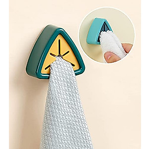 WOIWO 3 PCS Kitchen Creative Towel Rack No-Punched Storage Hook Kitchen Wiper Plug Hanging Rack Hand Towel Washing Towel Storage Rack